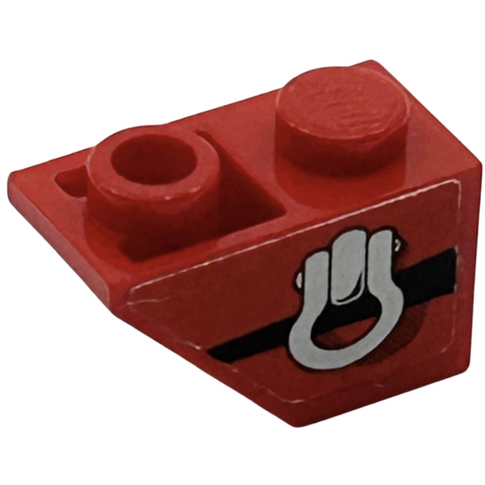 LEGO Red Slope 1 x 2 (45°) Inverted with Clevis Shackle Loop (Model ...
