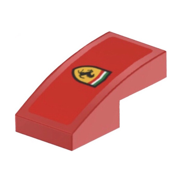 LEGO Slope 1 x 2 Curved with Ferrari Logo (Left) Sticker (3593) | Brick ...