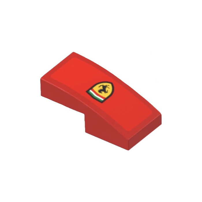LEGO Red Slope 1 x 2 Curved with Ferrari Logo (Right) Sticker (3593 ...