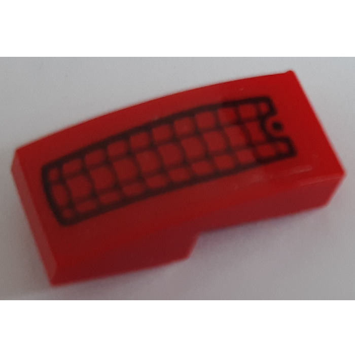 LEGO Red Slope 1 x 2 Curved with Web Pattern Sticker (11477) | Brick ...