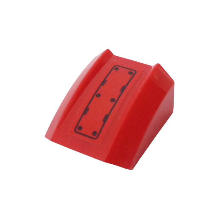 LEGO Red Slope 1 x 2 x 2 Curved with Panel and Rivets Sticker (28659 ...