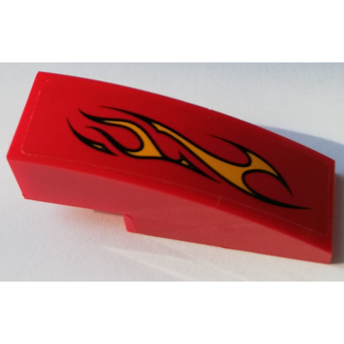 LEGO Red Slope 1 x 3 Curved with Flames right Sticker (50950) | Brick ...