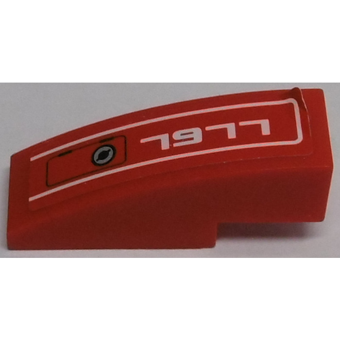 LEGO Red Slope 1 x 3 Curved with Handle Model Left Side Sticker (50950 ...