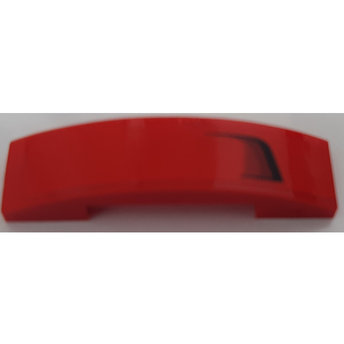 LEGO Red Slope 1 x 4 Curved Double with Right Side Sticker (93273 ...