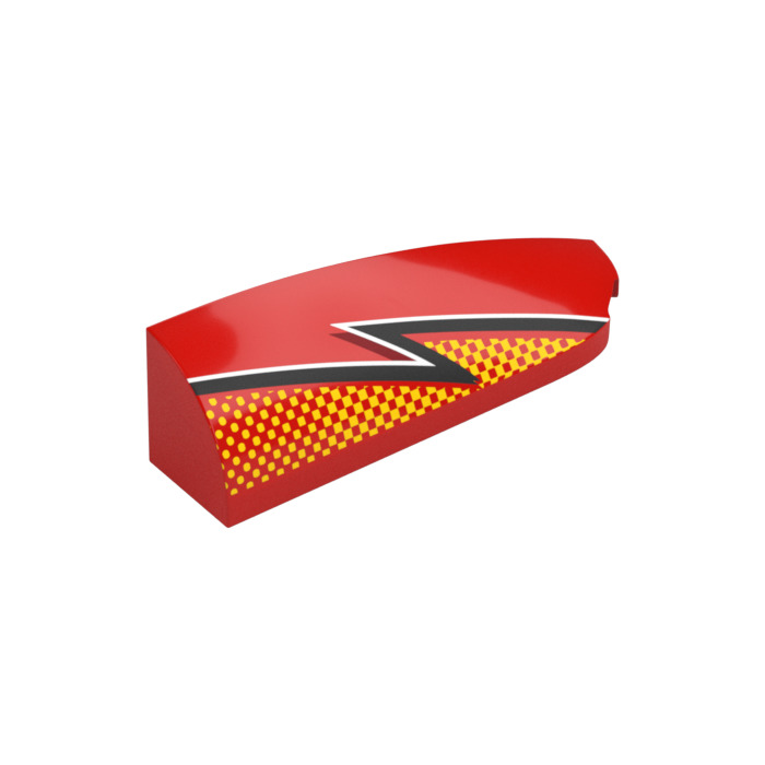 LEGO Slope 1 x 4 Curved Right with Lightning Bolt with Zigzag Stripe ...