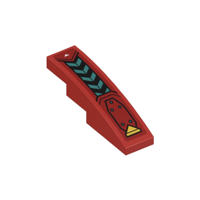 LEGO Slope 1 x 4 Curved with Black and Turquoise Chevrons and Yellow ...