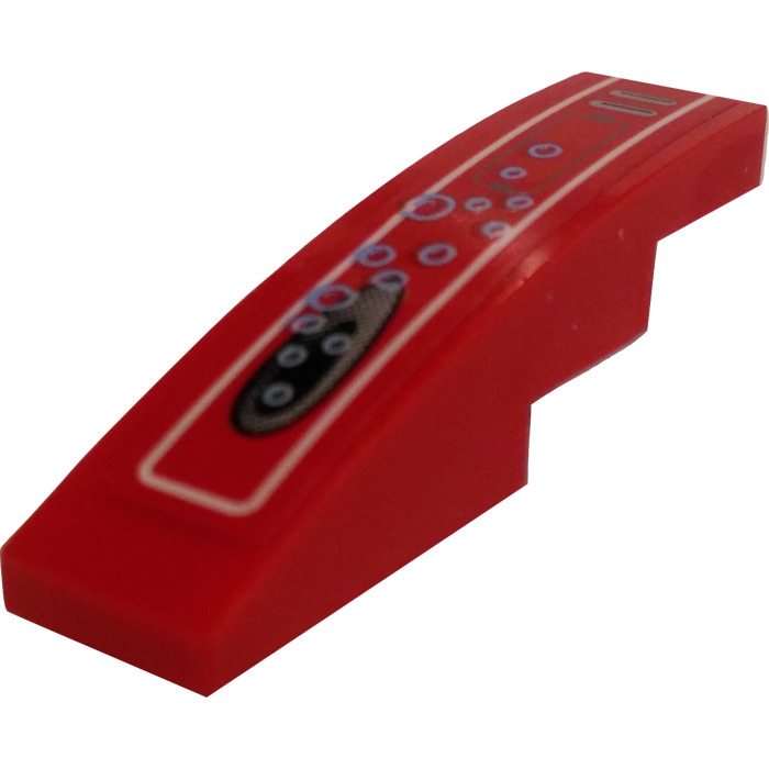 LEGO Red Slope 1 x 4 Curved with Bubbles and Vents Sticker (11153 / ...