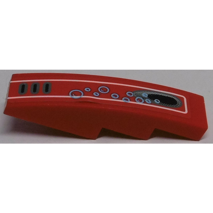 LEGO Red Slope 1 x 4 Curved with Bubbles, Grill, and Vent Sticker ...