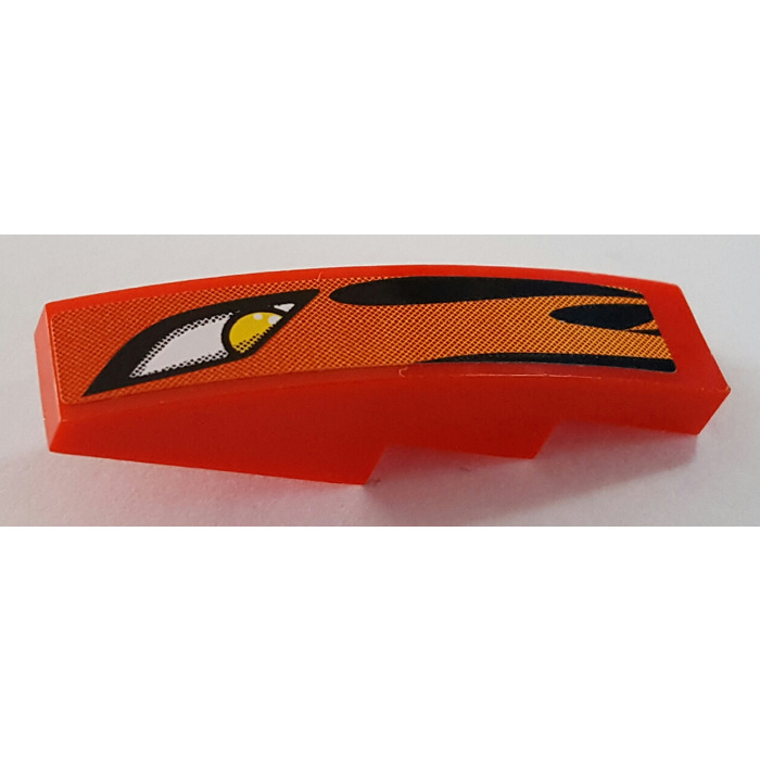 LEGO Red Slope 1 x 4 Curved with Headlight and Flames (Right) Sticker ...