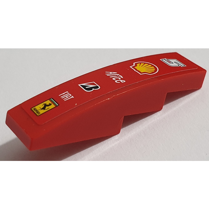 LEGO Red Slope 1 x 4 Curved with Number 5 and Sponsor Logos Sticker ...
