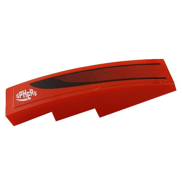 LEGO Red Slope 1 x 4 Curved with 'SPHERE' and Black Vent Sticker (11153 ...