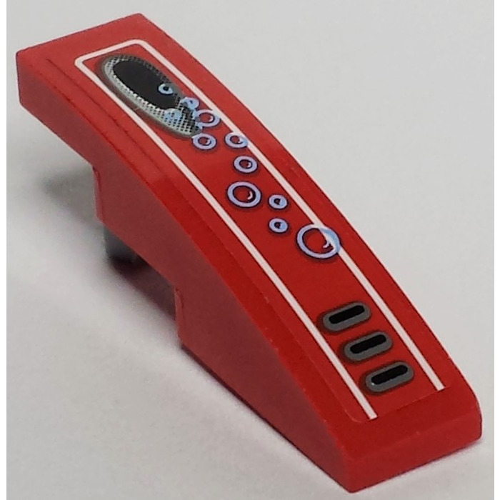 LEGO Red Slope 1 x 4 Curved with Vent and Bubbles Sticker (11153 ...