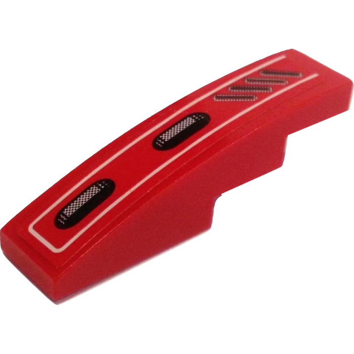 LEGO Red Slope 1 x 4 Curved with Vents (Left) Sticker (11153) | Brick ...