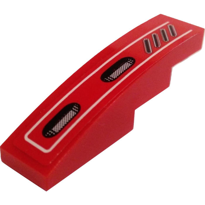 LEGO Red Slope 1 x 4 Curved with Vents (Right) Sticker (11153) | Brick ...