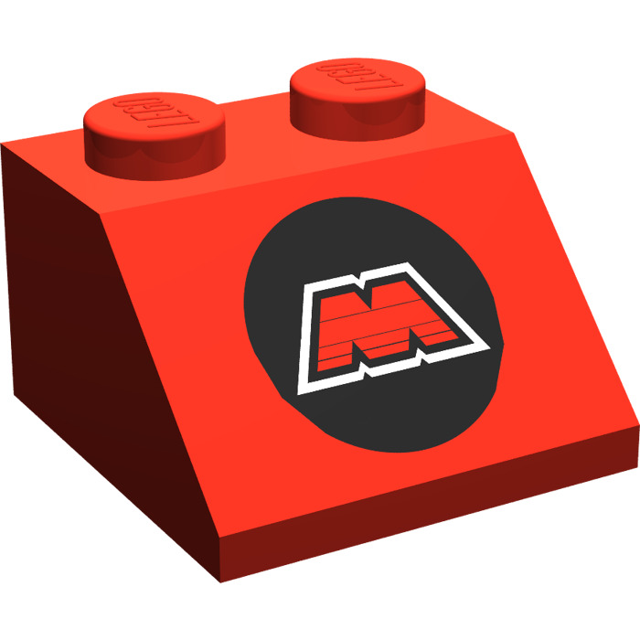 LEGO Red Slope 2 x 2 (45°) with MTron Logo (3039) | Brick Owl - LEGO ...