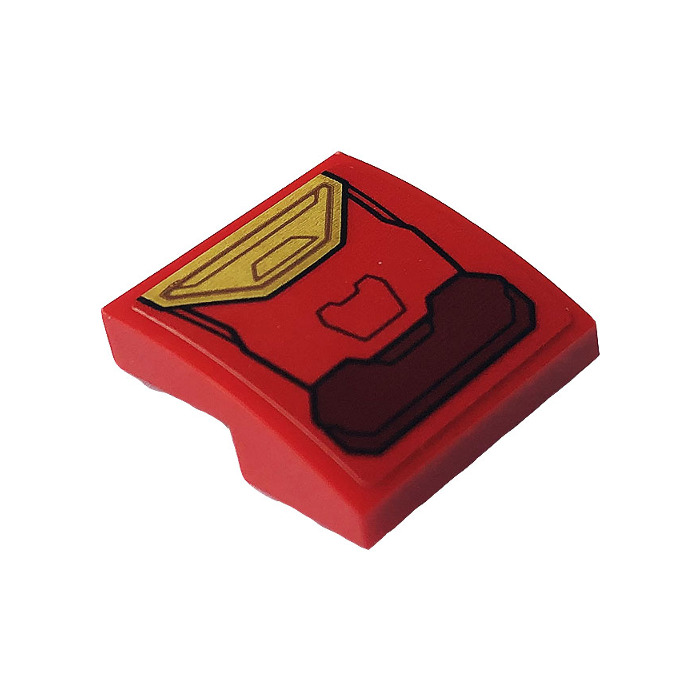 LEGO Red Slope 2 x 2 Curved with Iron Man Hulkbuster Armor Sticker ...