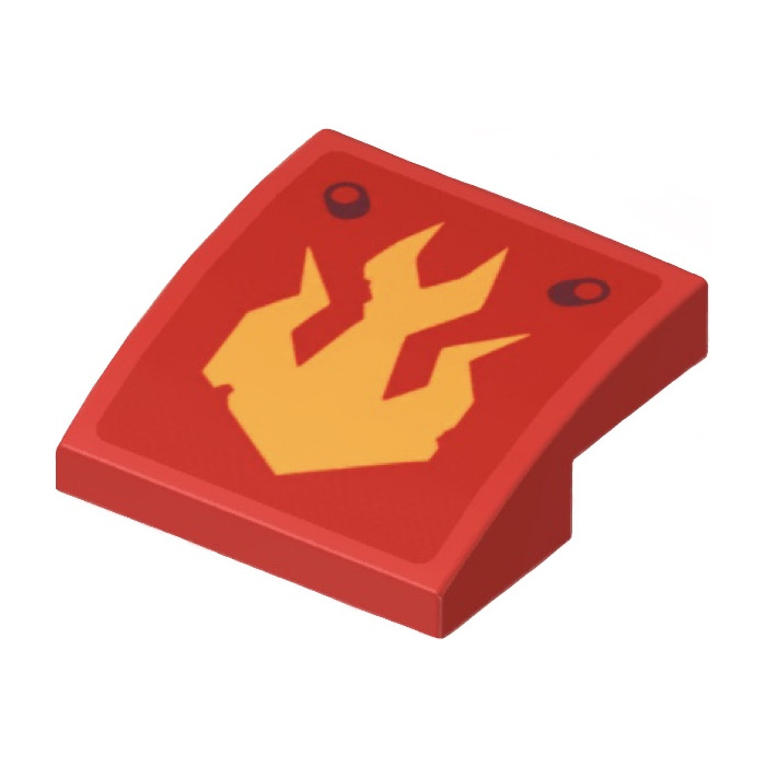 LEGO Slope 2 x 2 Curved with Ninjago Flame Emblem Sticker (15068 ...