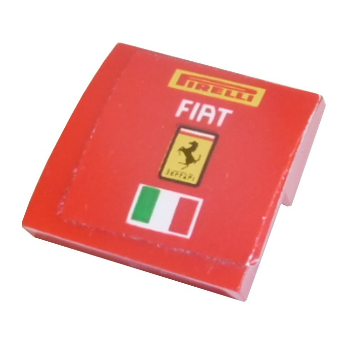 LEGO Red Slope 2 x 2 Curved with 'PIRELLI', 'FIAT, 'Ferrari' Logo ...