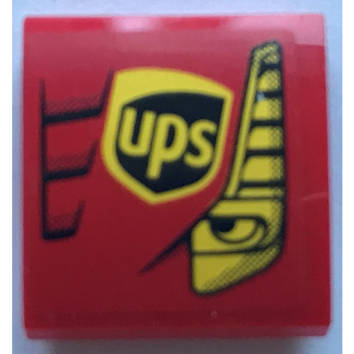 LEGO Red Slope 2 x 2 Curved with Red Vent, UPS Logo and Yellow Eye ...