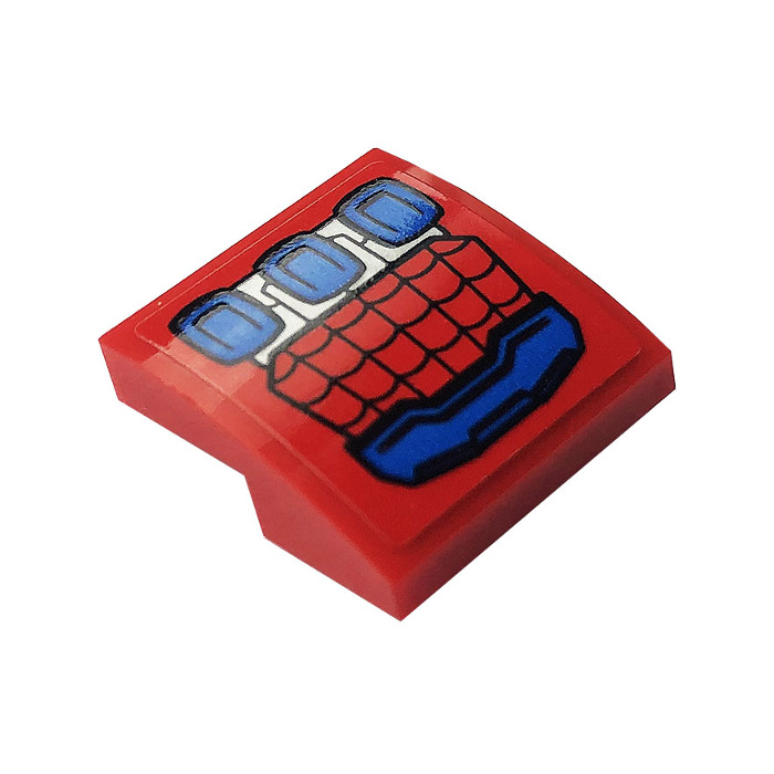 LEGO Red Slope 2 x 2 Curved with Spider-Mech Hand Sticker (15068 ...