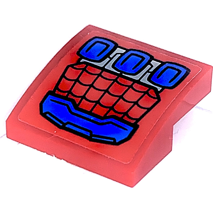 LEGO Red Slope 2 x 2 Curved with Spider-Mech Hand Sticker (15068 ...