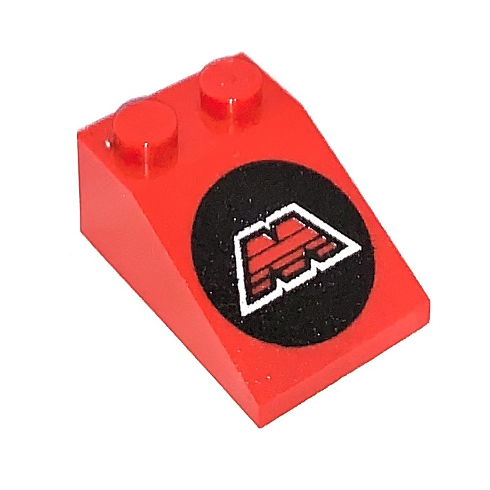 LEGO Red Slope 2 x 3 (25°) with MTron Logo (3298) | Brick Owl - LEGO ...
