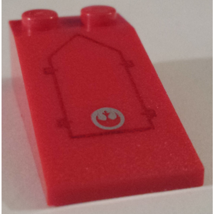 LEGO Red Slope 2 x 4 (18°) with Rebel A-Wing Panel Printing (30363 / ...