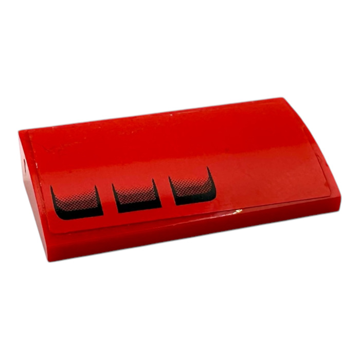 LEGO Red Slope 2 x 4 Curved with air intakes (left) Sticker with Bottom ...