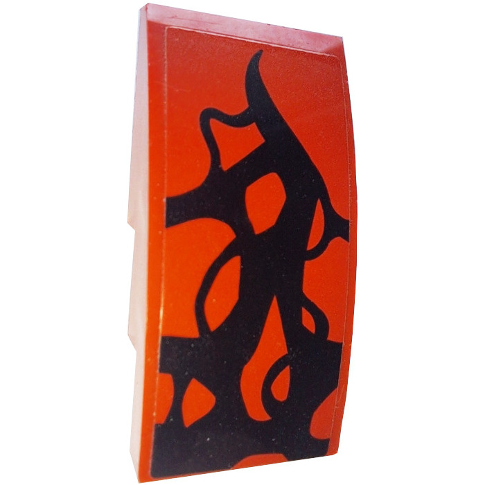 LEGO Red Slope 2 x 4 Curved with Thick Black Tendrils (Model Left ...