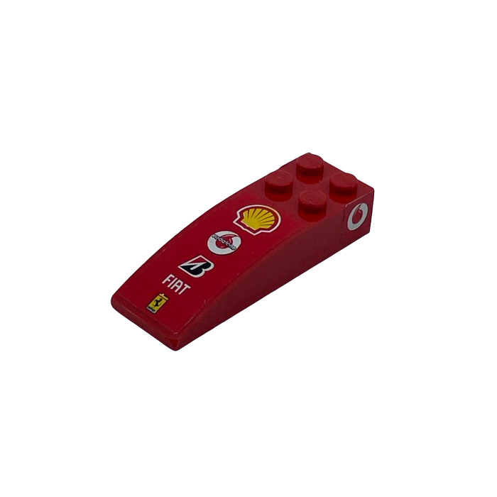 LEGO Red Slope 2 x 6 Curved with Vodafone, Shell, Bridgestone, Ferrari ...