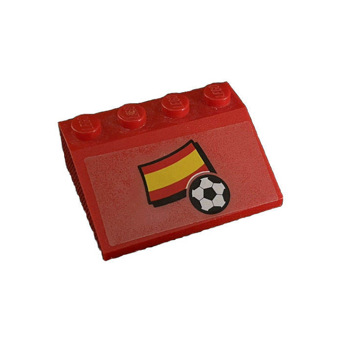 LEGO Slope 3 x 4 (25°) with Spain Flag and Football Sticker (3016 ...