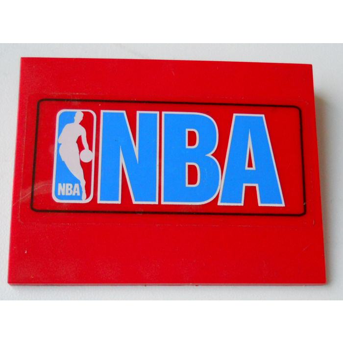 LEGO Slope 6 x 8 (10°) with NBA Logo (Blue Text) Sticker (4515) | Brick ...