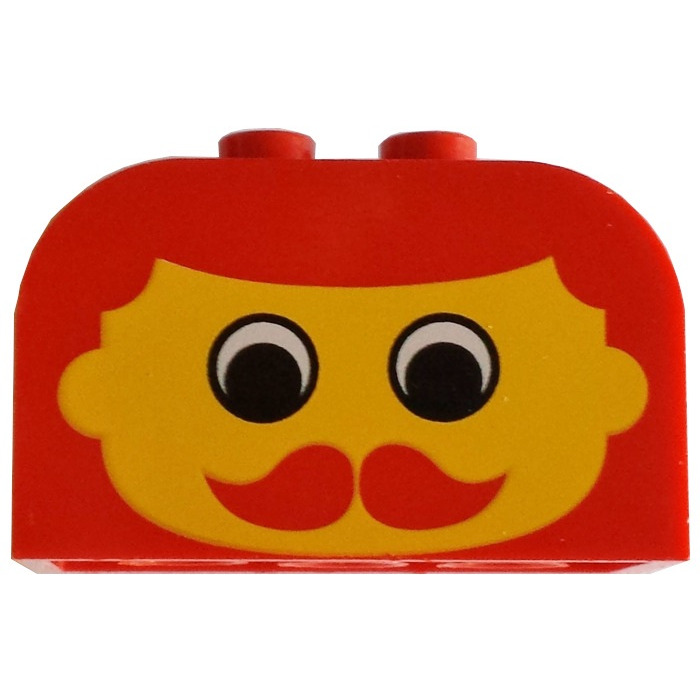 LEGO Slope Brick 2 x 4 x 2 Curved with Male Face, Moustache (4744 ...