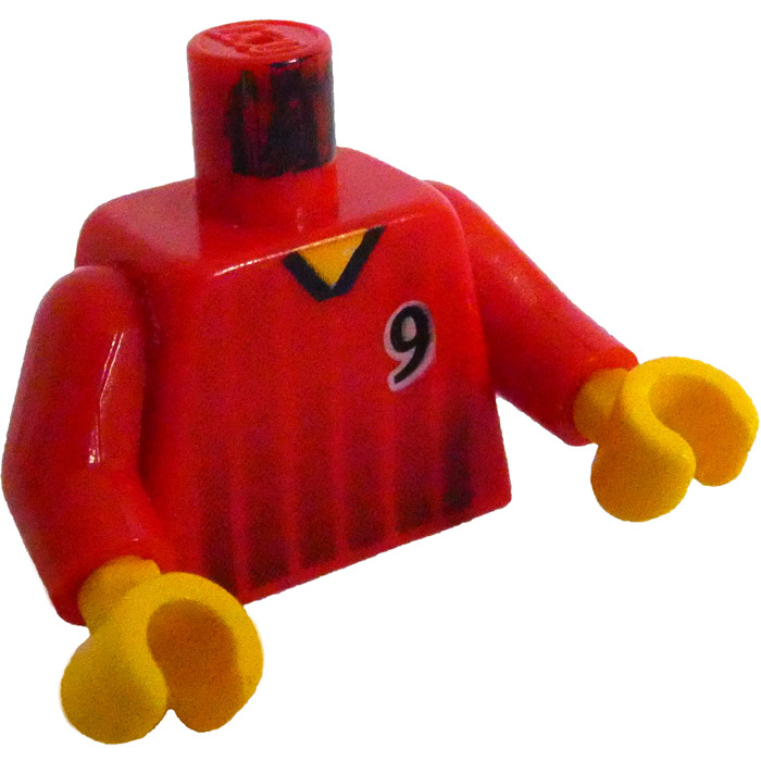 LEGO Red Sports Torso Player Nr.9 (973) | Brick Owl - LEGO Marketplace