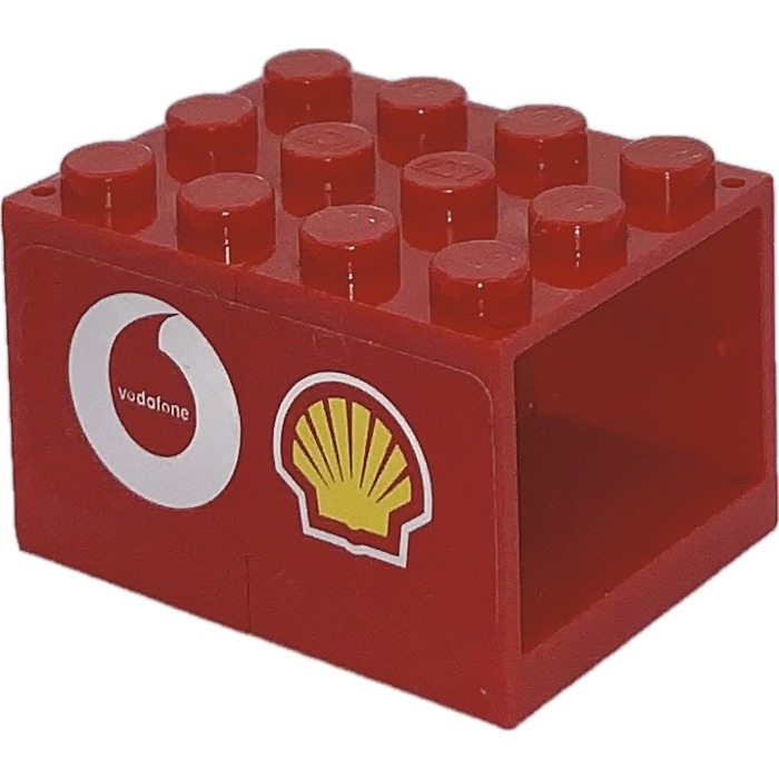 LEGO Red Stickered Assembly of 2x Container with Vodafone and Shell ...