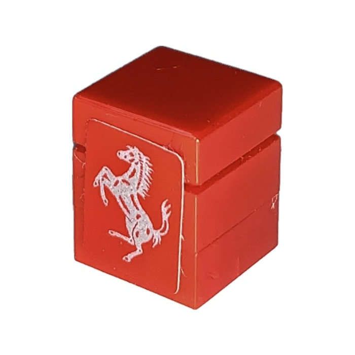 LEGO Red Stickered Assembly with Ferrari Emblem Silver Horse | Brick ...