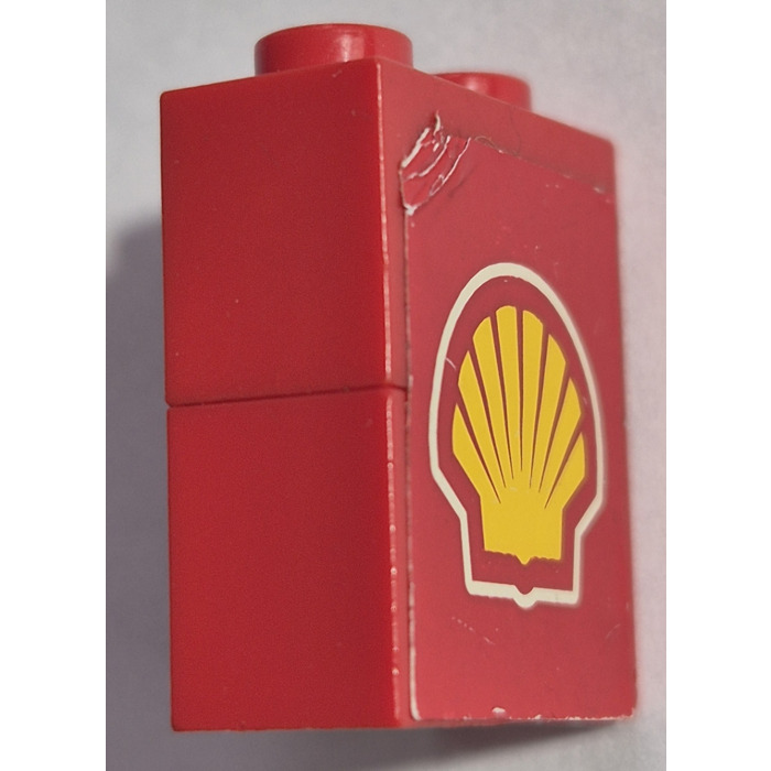 LEGO Red Stickered Assembly with Shell Logo Sticker | Brick Owl - LEGO ...
