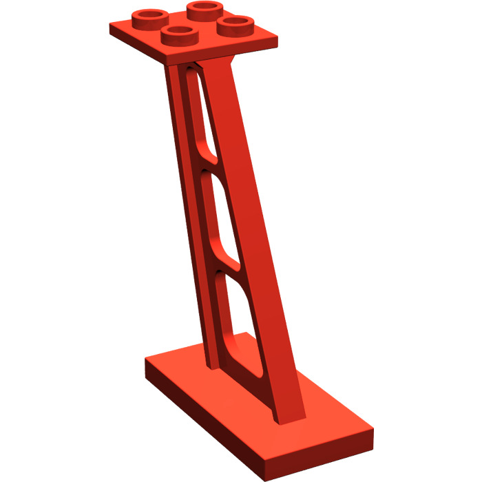 LEGO Red Support 2 x 4 x 5 Stanchion Inclined with Thick Supports (4476 ...