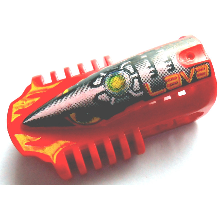 LEGO Red Technic Block Connector with Curve with 'Lava', Green Eyes ...