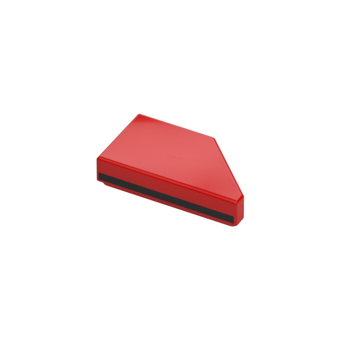 LEGO Red Tile 1 x 2 45° Angled Cut Left with Black Line (5091) | Brick Owl