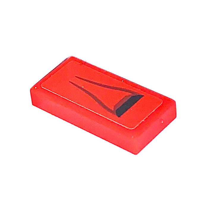 LEGO Red Tile 1 x 2 with Air Vent Sticker with Groove (3069) | Brick ...