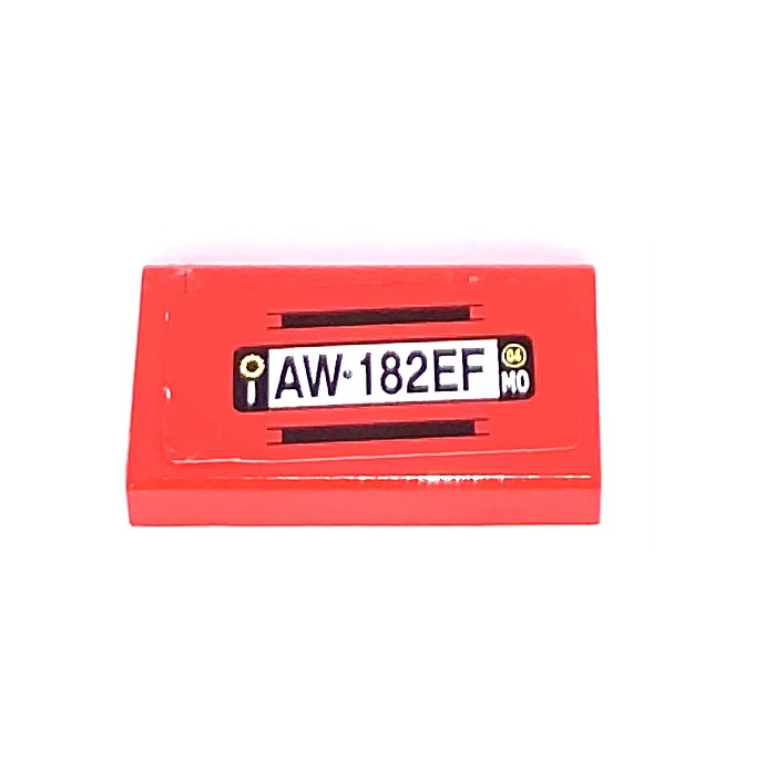 LEGO Tile 1 x 2 with AW-182EF License Plate Sticker with Groove (3069 ...