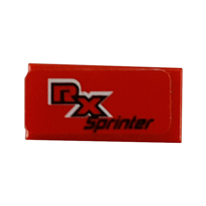 LEGO Red Tile 1 x 2 with RX Sprinter Sticker with Groove (3069) | Brick ...