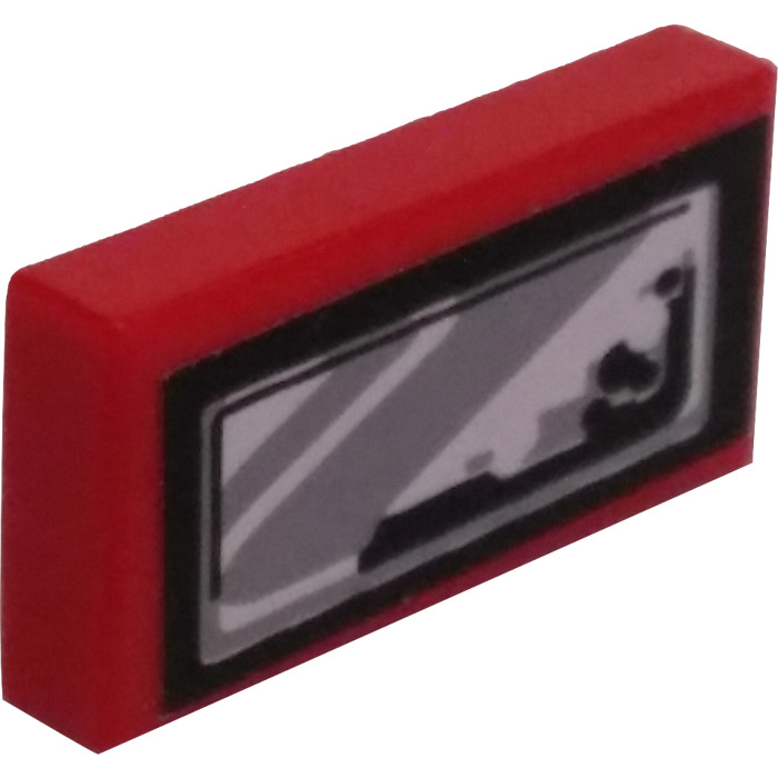 LEGO Tile 1 x 2 with Side Mirror Sticker with Groove (3069) | Brick Owl ...