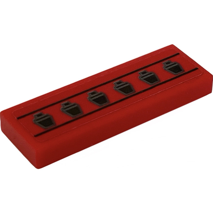 LEGO Tile 1 x 3 with Black Lines and 6 Spark Plug Caps Sticker (63864 ...