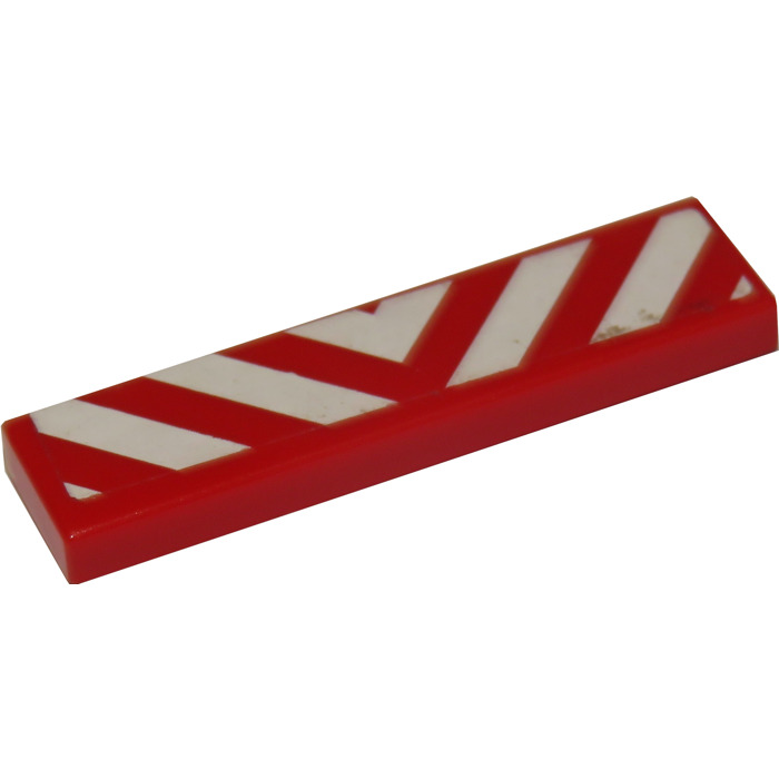 LEGO Red Tile 1 x 4 with Danger Stripes with Transparent Background ...