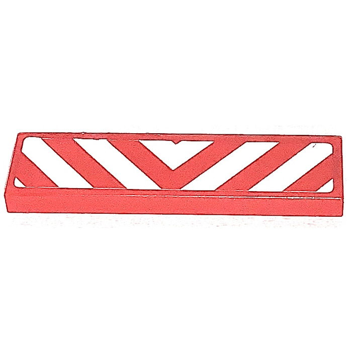 LEGO Red Tile 1 x 4 with Danger Stripes with Transparent Background ...