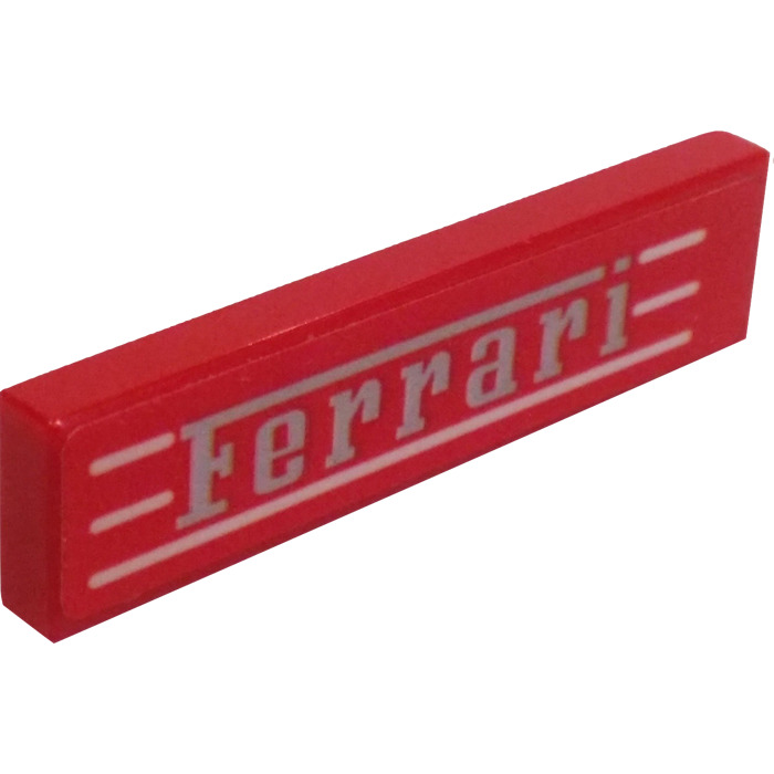 LEGO Red Tile 1 x 4 with Ferrari and Stripes Sticker (2431) | Brick Owl ...