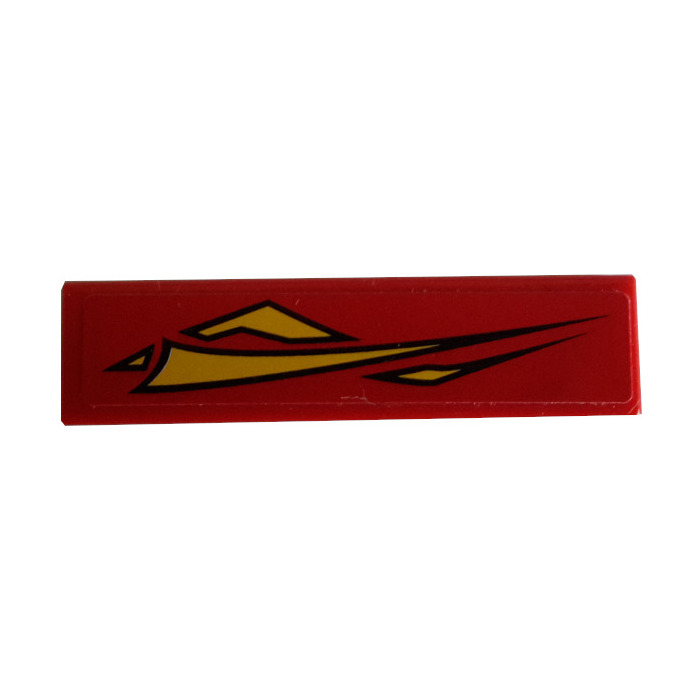 LEGO Red Tile 1 x 4 with Flame Banner (Left) Sticker (2431) | Brick Owl ...