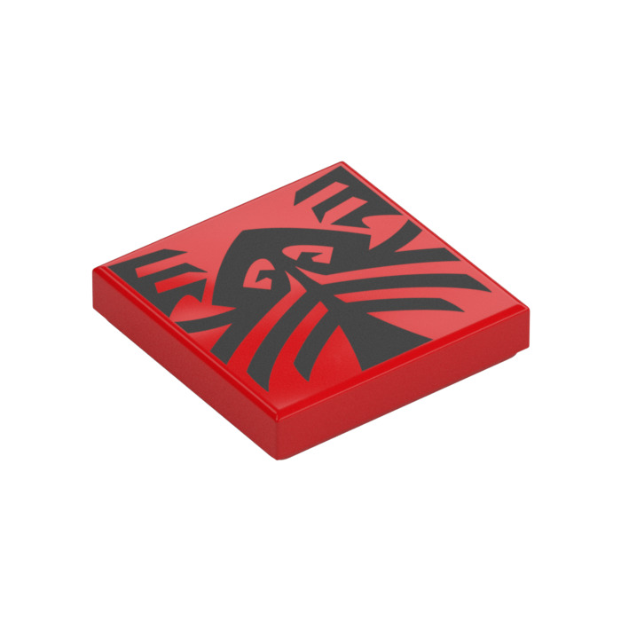 LEGO Red Tile 2 x 2 with Black Tattoos with Groove (3068) | Brick Owl